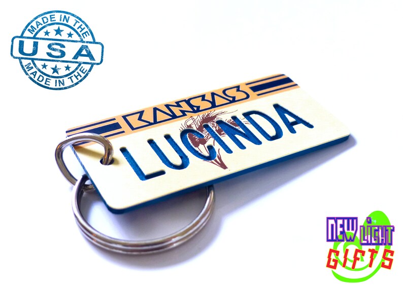 Personalized Kansas State License Plate Custom Keychain Tag - Etsy