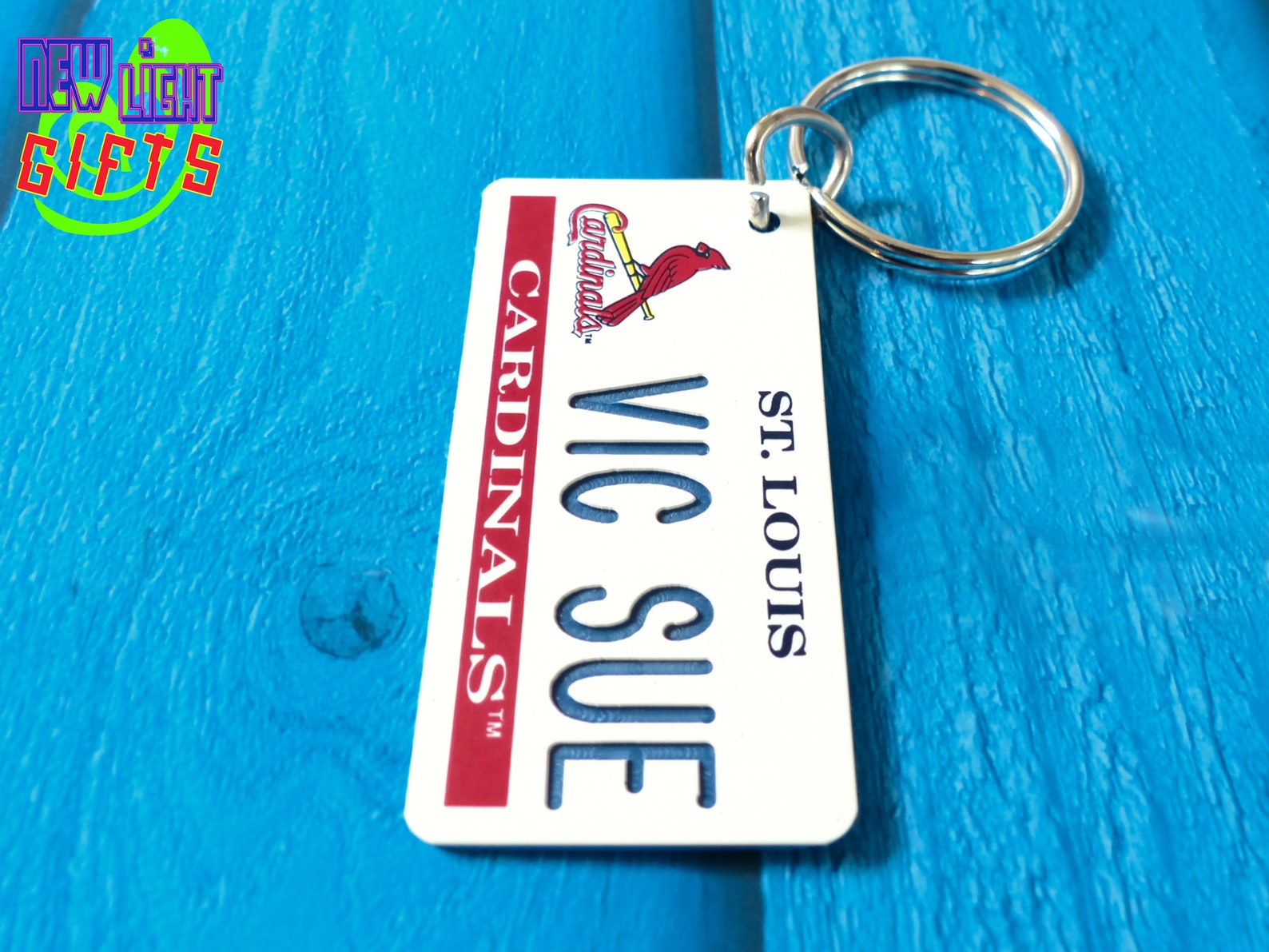 Personalized St Louis Cardinals Keychain Tag Retro Key Tag | Etsy