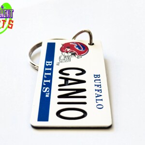 Personalized Buffalo Bills Plate Keychain Tag- Vintage Keytag - Machine ...