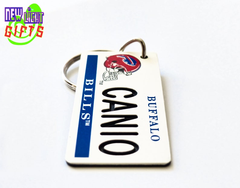 Personalized Buffalo Bills Plate Keychain Tag- Vintage Keytag - Machine ...