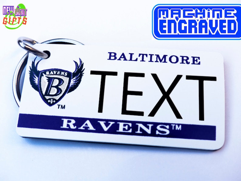 Personalized Baltimore Ravens Keychain / Key Tag / Bag Charm / Football ...