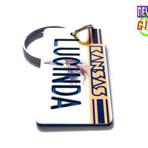 Personalized Kansas State License Plate Custom Keychain Tag - Key Tag ...