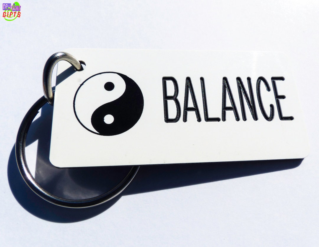 Personalized Custom Yin Yang Keychain Tag - Machine Engraved - Small ...