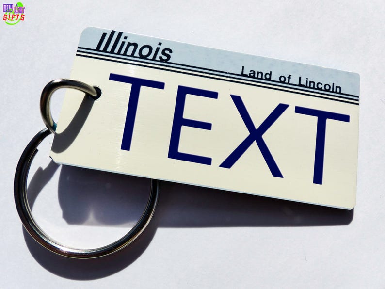 Personalized Illinois State License Plate Keychain Tag | Etsy