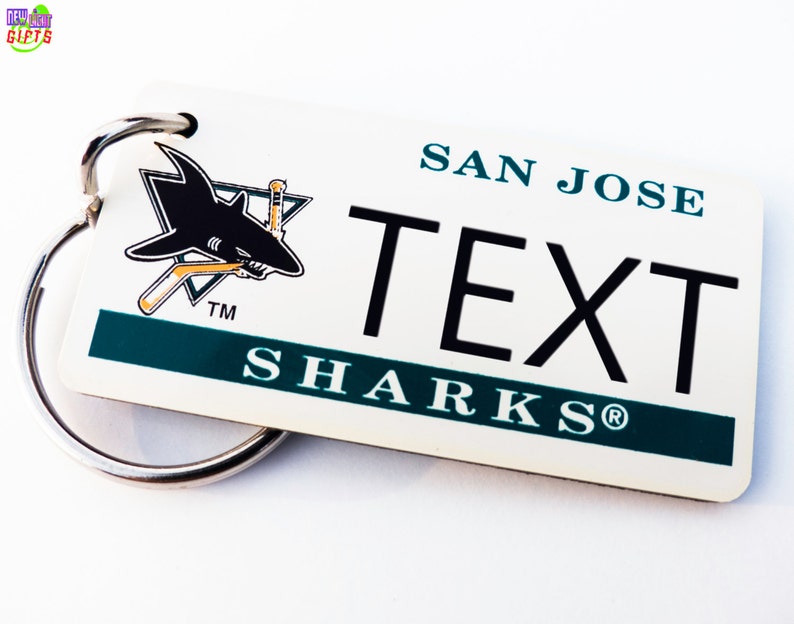 Personalized San Jose Sharks Keychain Plate Tag Vintage - Etsy