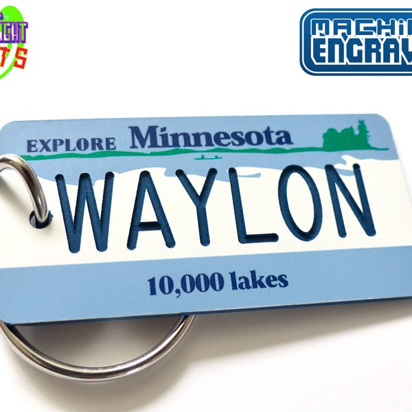 Minnesota License Plate Key Chain - Etsy