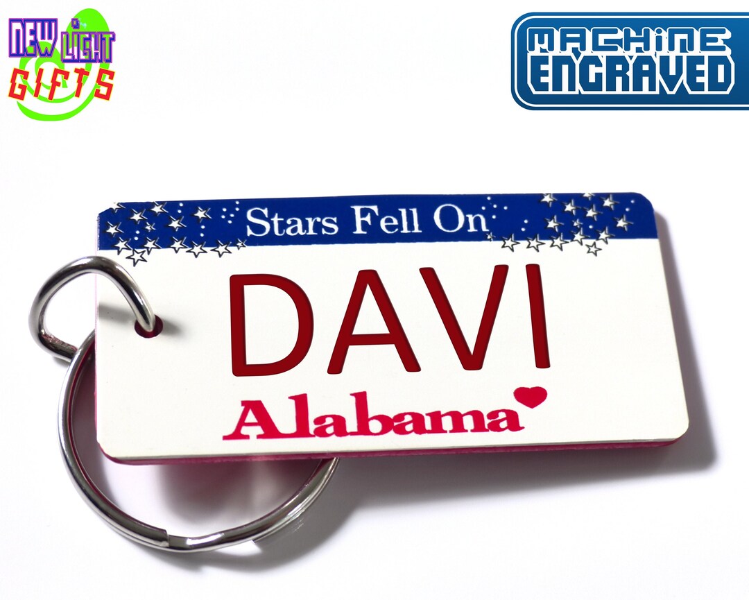 Personalized Alabama State License Plate Custom Keychain Tag - Key Tag ...