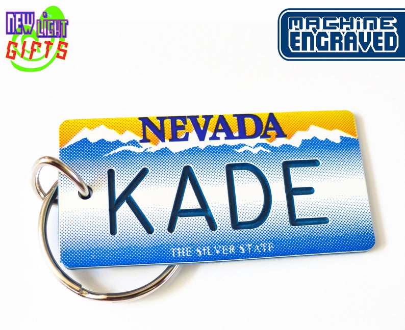 Personalized Nevada State License Plate Keychain Tag Vintage - Etsy