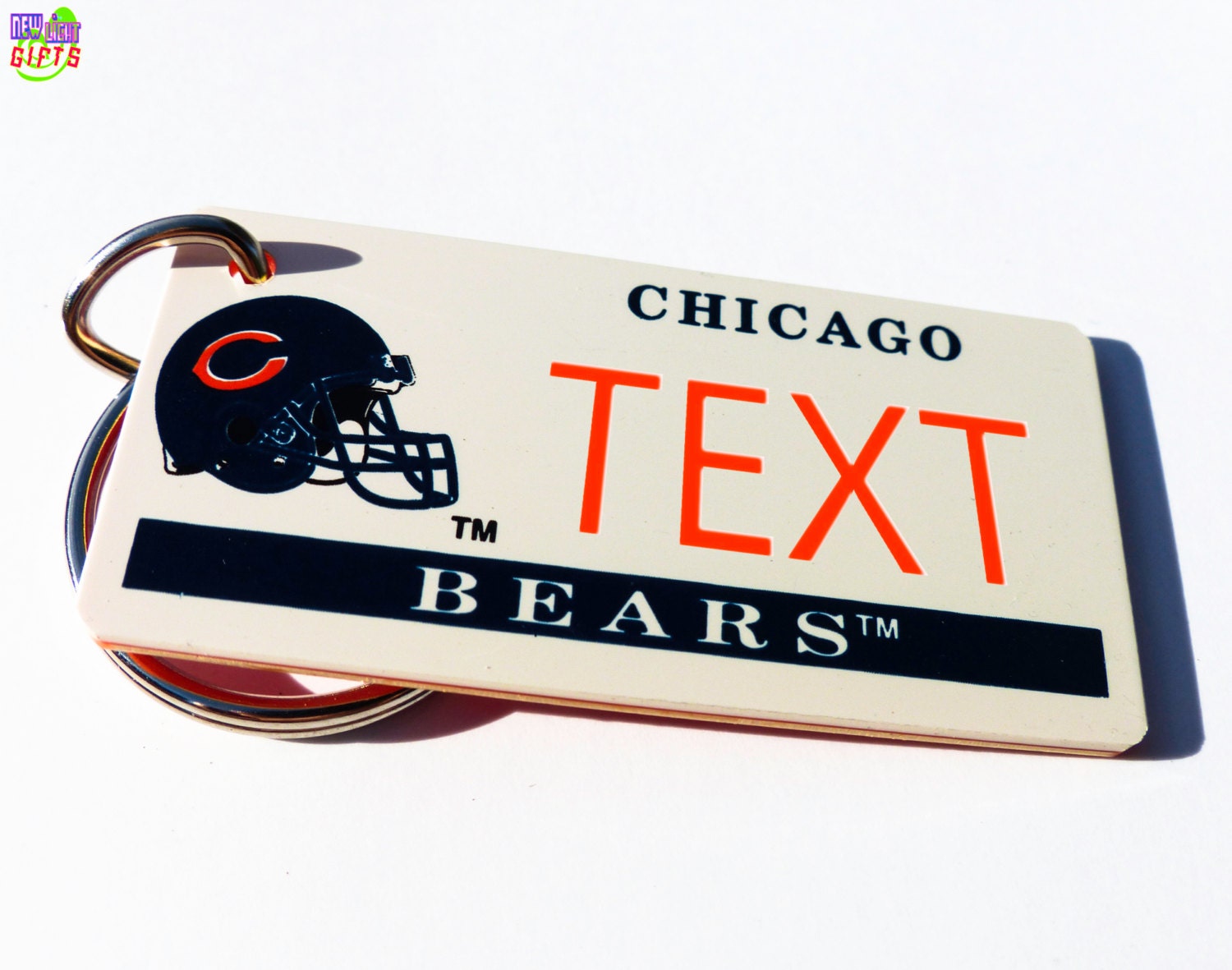 Personalized Chicago Bears Keychain Plate Tag- Vintage Keytag - Machine ...