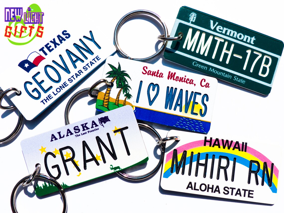 Personalized Pennsylvania State Keychain Tag Bag Charm Tag - Name Key ...