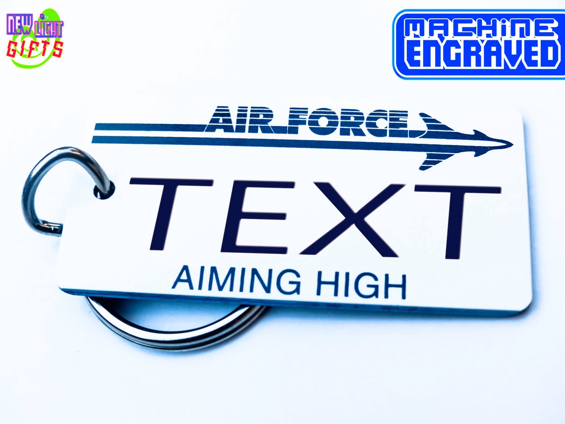 U.S. Air Force Personalized Keychain Tag Aiming High New - Etsy
