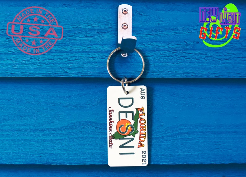 Personalized Florida Keychain Tag Custom Engraved License - Etsy
