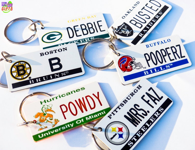 Personalized Chicago Bears Keychain Plate Tag- Vintage Keytag - Machine ...