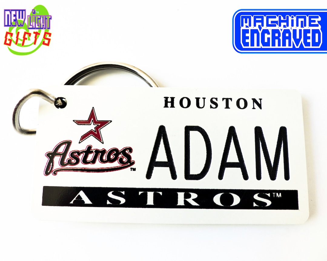 Personalized Houston Astros Keychain Tag - Retro Key Tag - Custom ...