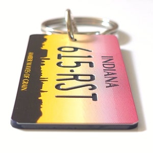 Personalized Indiana State License Plate Keychain Tag - Custom Engraved ...