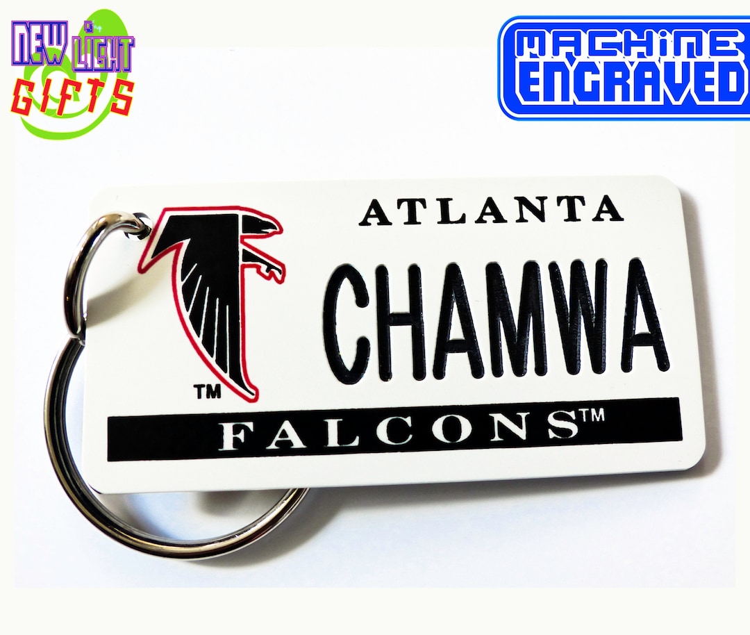 Personalized Atlanta Falcons Keychain Plate Tag Vintage - Etsy