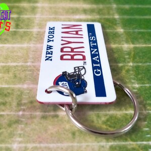 Personalized New York Giants Keychain Tag - Custom Engraved - Giants ...