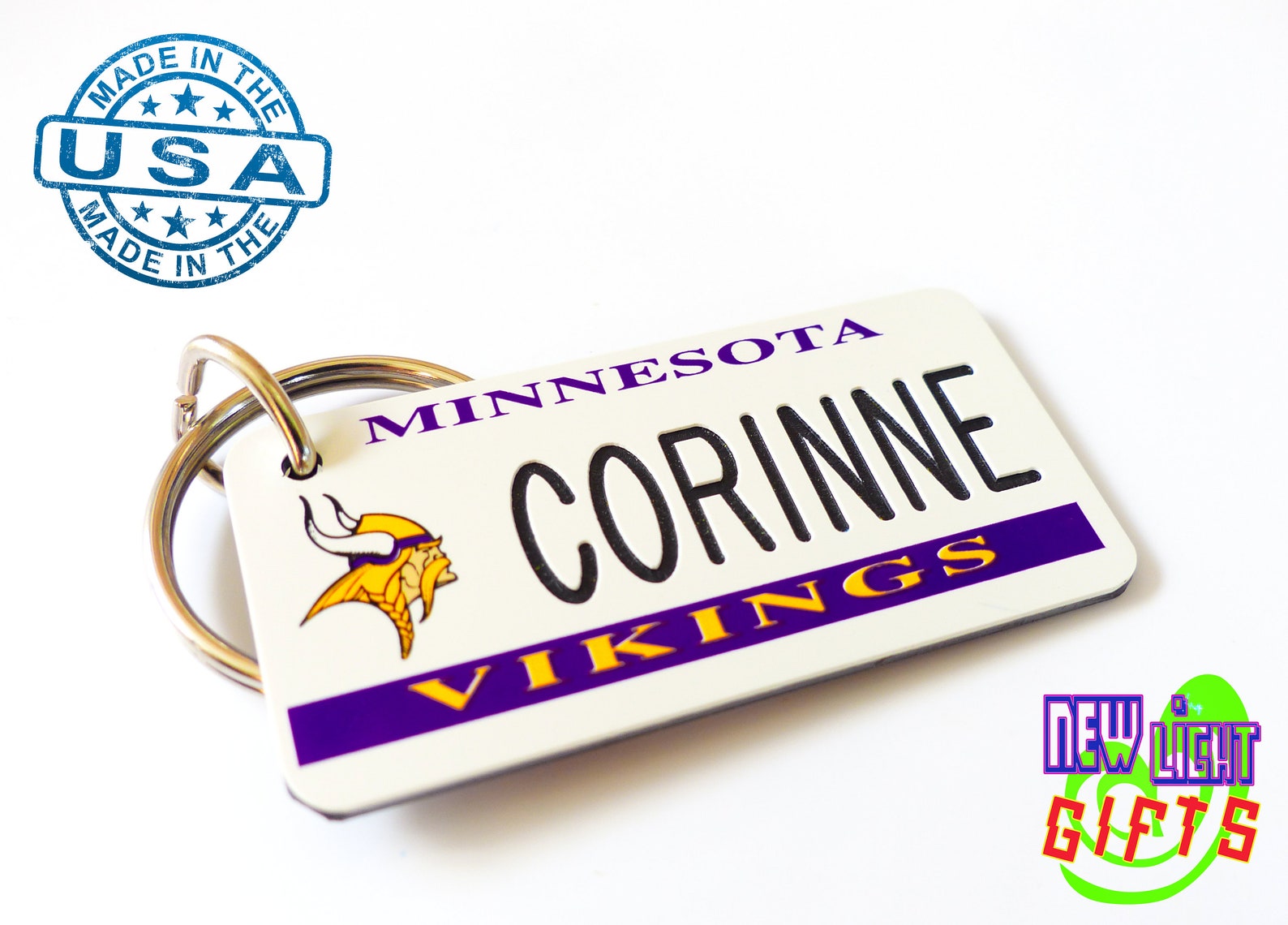 Personalized Minnesota Vikings Keychain Plate Tag Vintage - Etsy