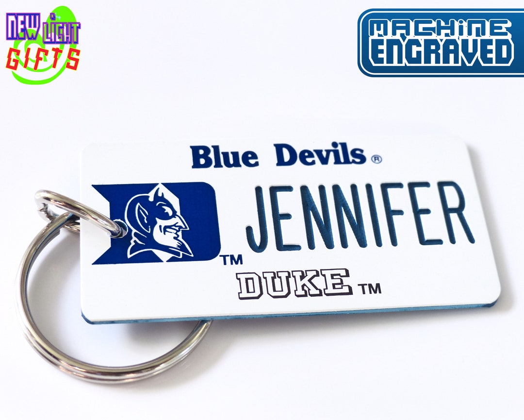 Personalized Duke Blue Devils Keychain Plate Tag - Custom Machine ...