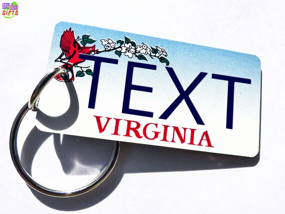 Personalized Virginia State License Plate Keychain Tag | Etsy