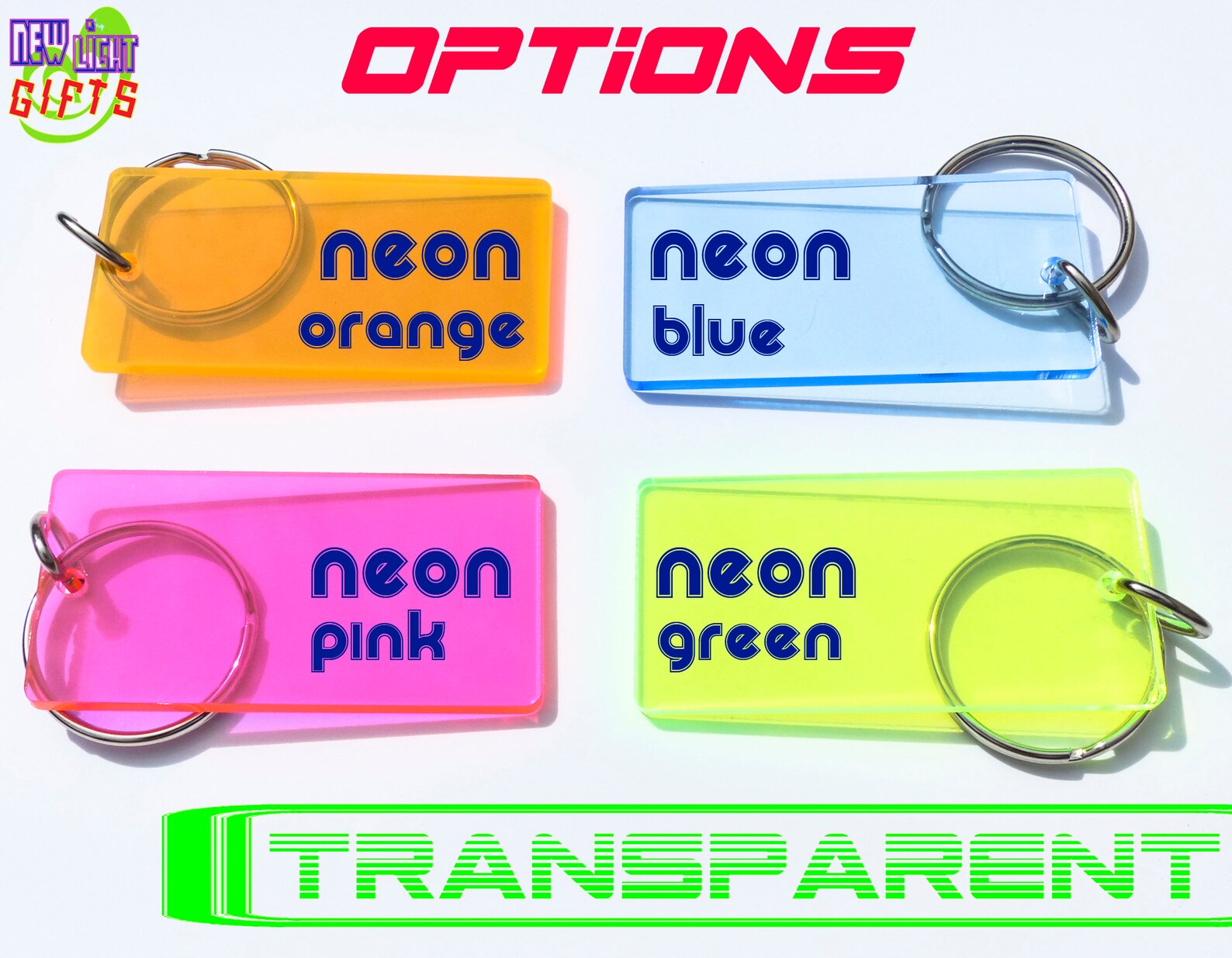 Personalized Neon Keychain Tags Cutom Bright Color | Etsy