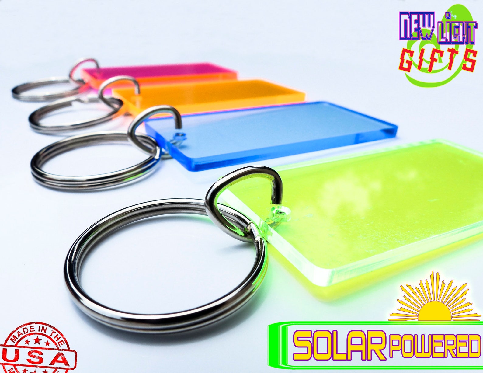 Personalized Neon Keychain Tags Cutom Bright Color | Etsy