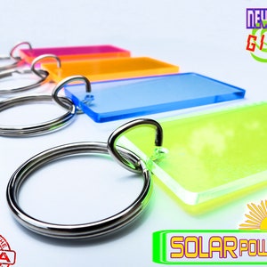 Personalized Neon Keychain Tags - Cutom - Bright Color - Backpack Tag ...
