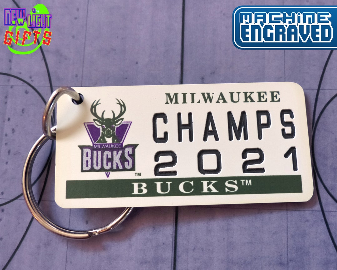 Milwaukee Bucks Champions 2021 Keychain - Engraved Keytag - Fan ...
