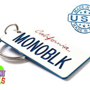 Personalized California Keychain - Engraved - CA Classic Script License ...