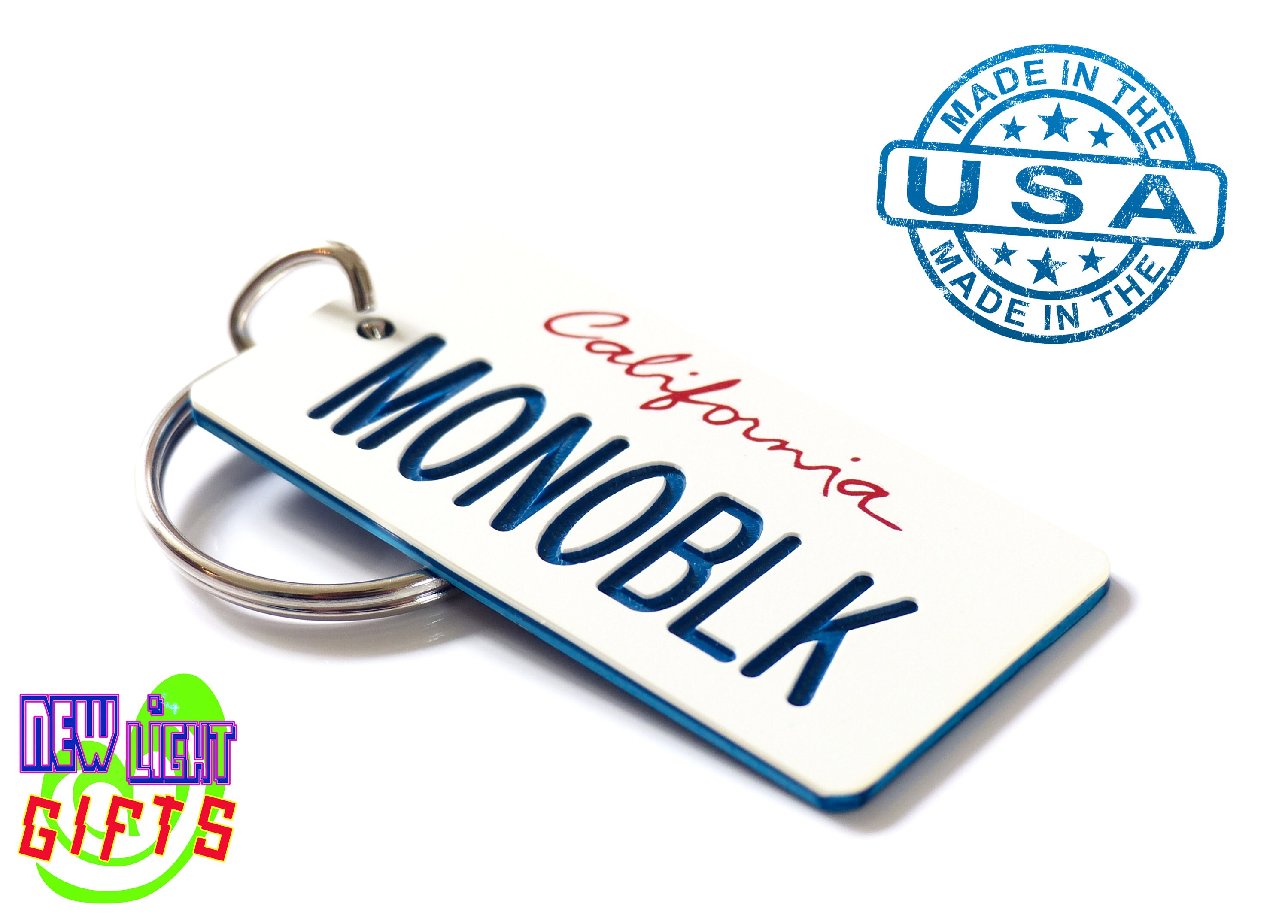 Personalized California Keychain - Engraved - CA Classic Script License ...