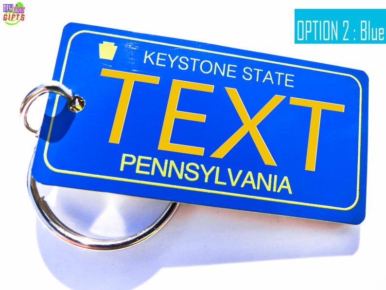 Personalized Pennsylvania State License Plate Keychain Tag | Etsy