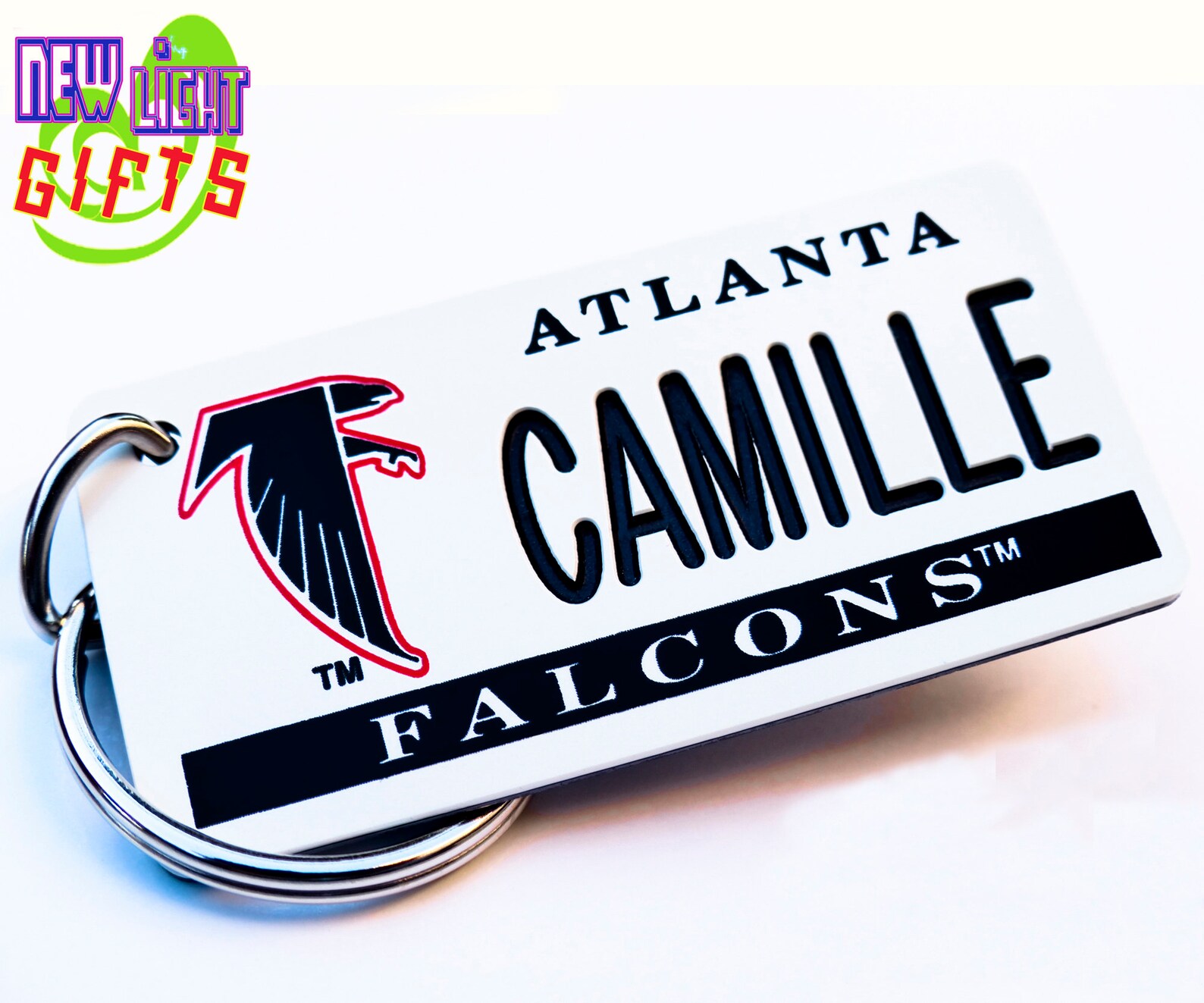 Personalized Atlanta Falcons Keychain Plate Tag Vintage - Etsy
