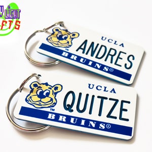 Personalized UCLA Bruins Keychain Plate Tag - Machine Engraved ...