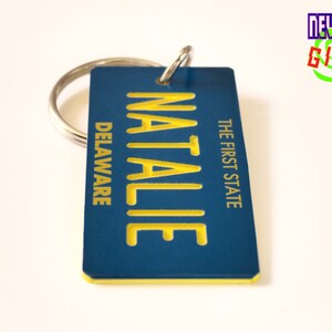 Personalized Delaware State License Plate Custom Keychain Tag - Key Tag ...