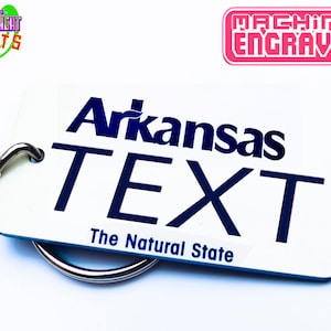 Personalized Arkansas License Plate Keychain Tag - Vintage - Machine ...