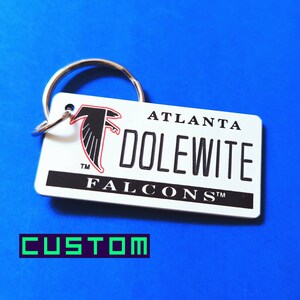 Personalized Atlanta Falcons Keychain - Custom Engraved Key Tag ...