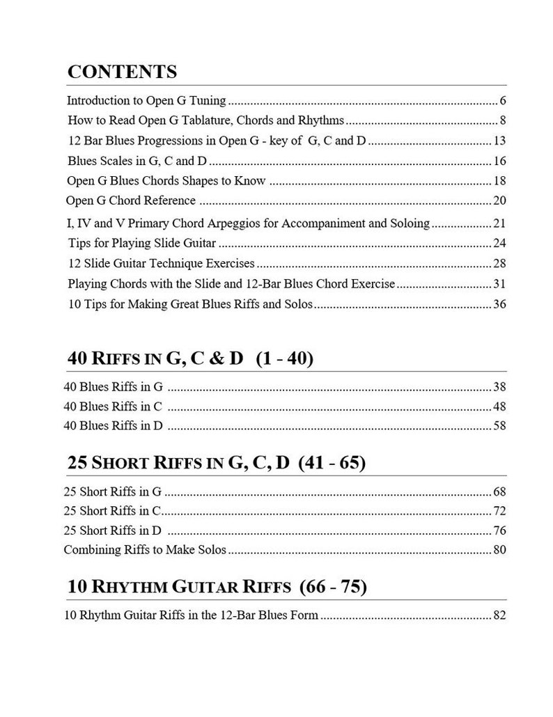 101 Blues Riffs and Solos in Open G Guitar Tuning DGDGBD - Etsy