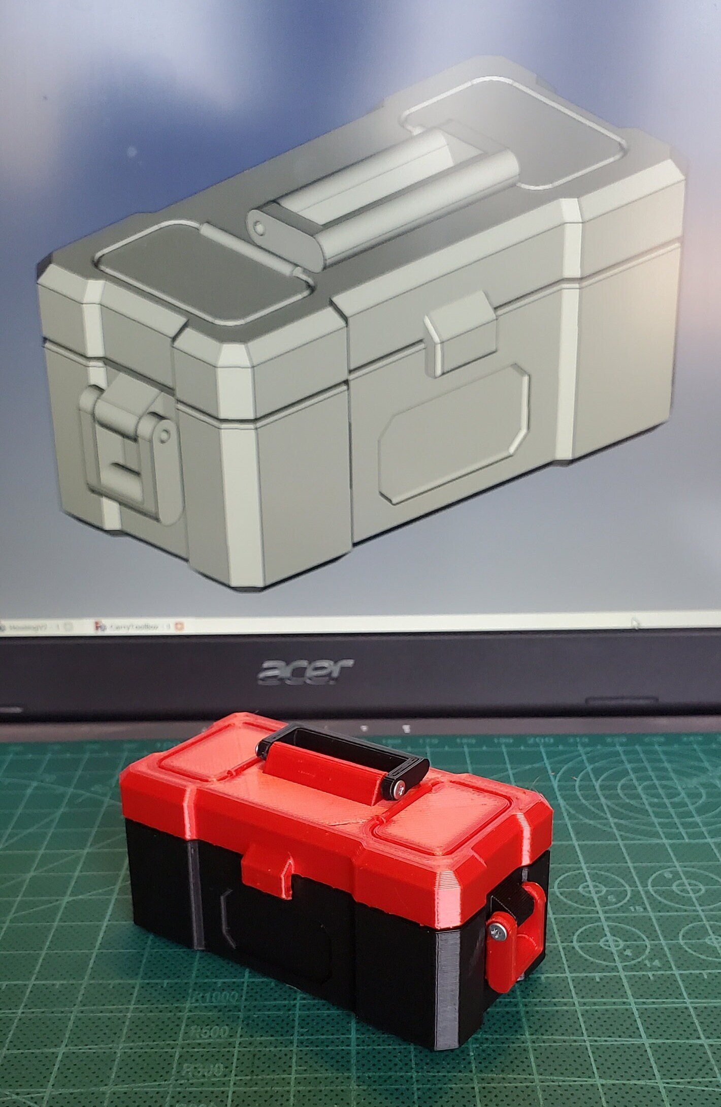 1/10 Scale Carry Tool Box, Functional, Opening Lid & Handles With ...