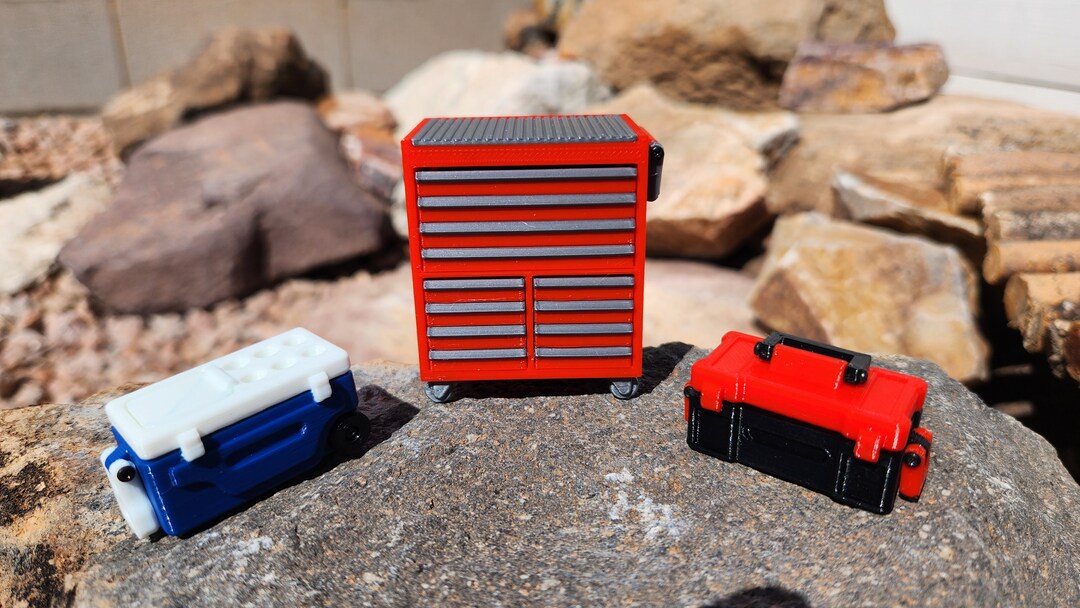 1/24 Scale Combo Scale Shop Accessories, Tool Cart, Carry Toolbox ...