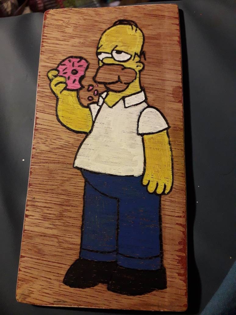 Homer Simpson Wooden Plaque - Etsy