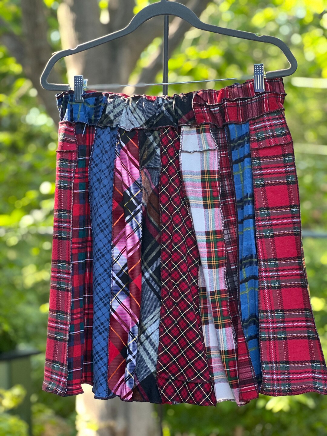 Large Tartan Upcycled Boho Skirt, Eco Fashion,recycled Clothing - Etsy