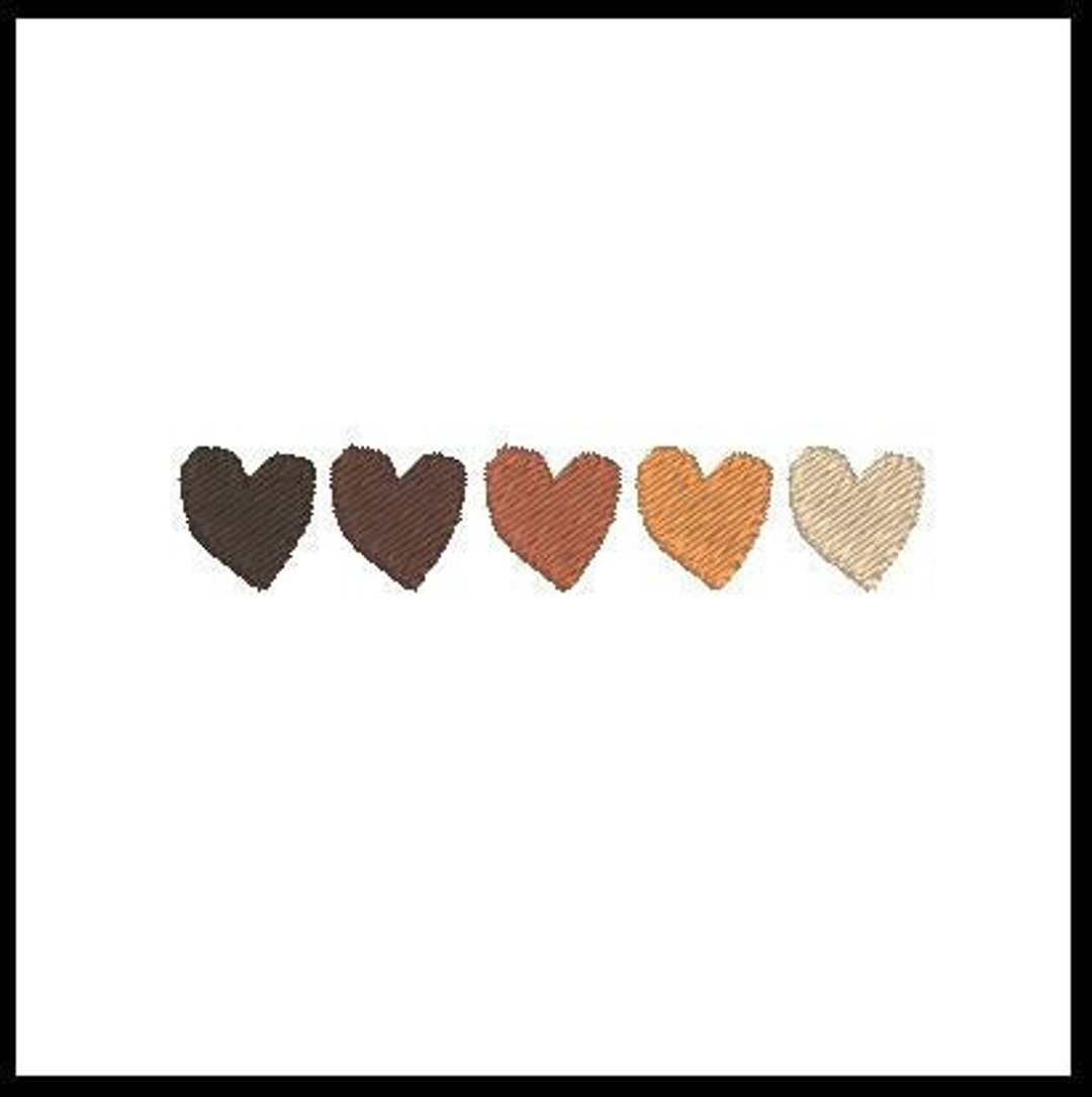 Unity Hearts Machine Embroidery Design, Skin Tone Hearts, Embroidery ...