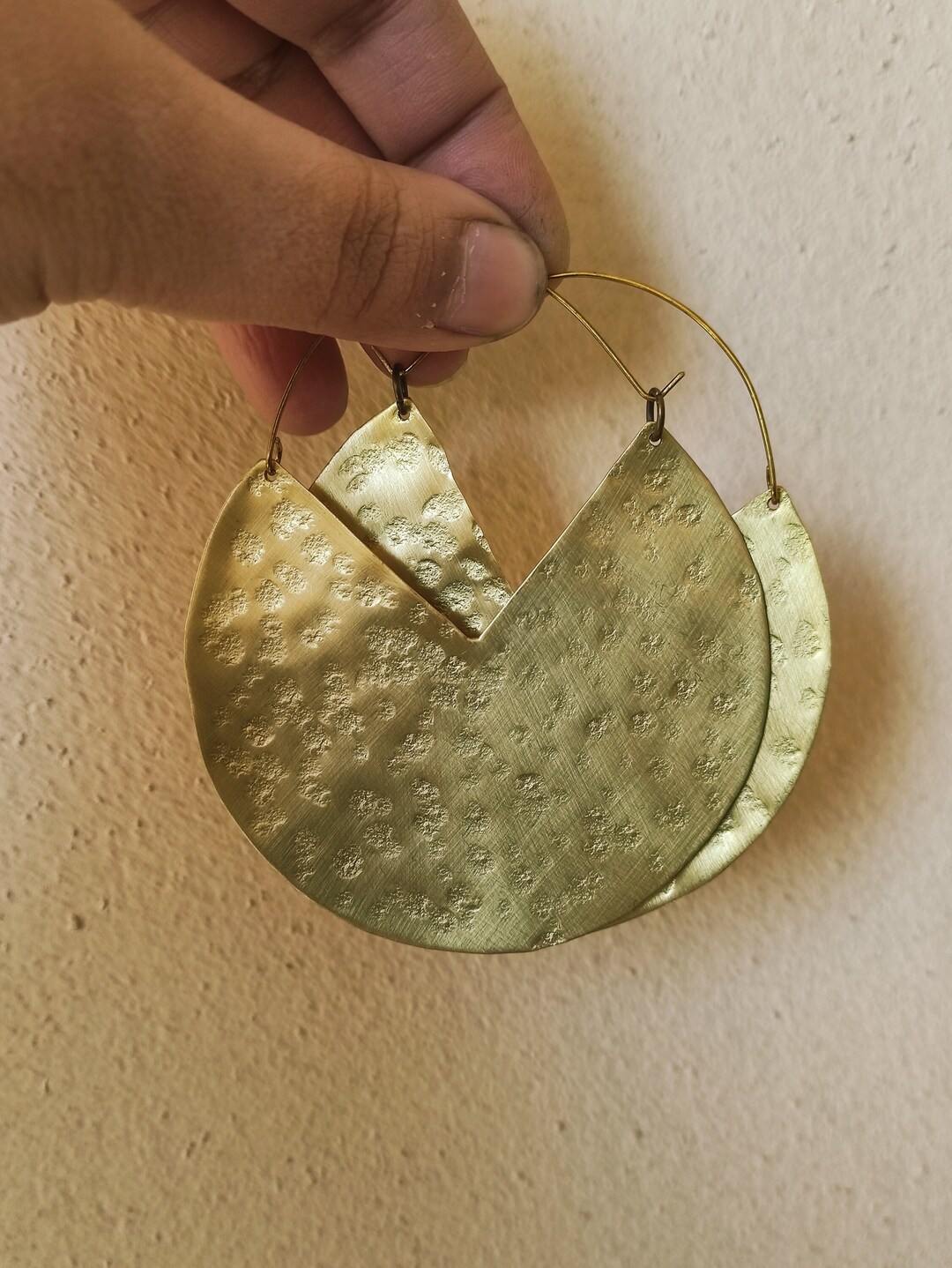 Big African Earrings Oversize Brass Hoops Brass Ethnic Earrings Tribal ...