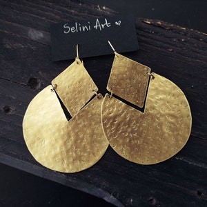 Large African Earrings, Ethnic Gold Earrings, Gold Hoop Earrings ...