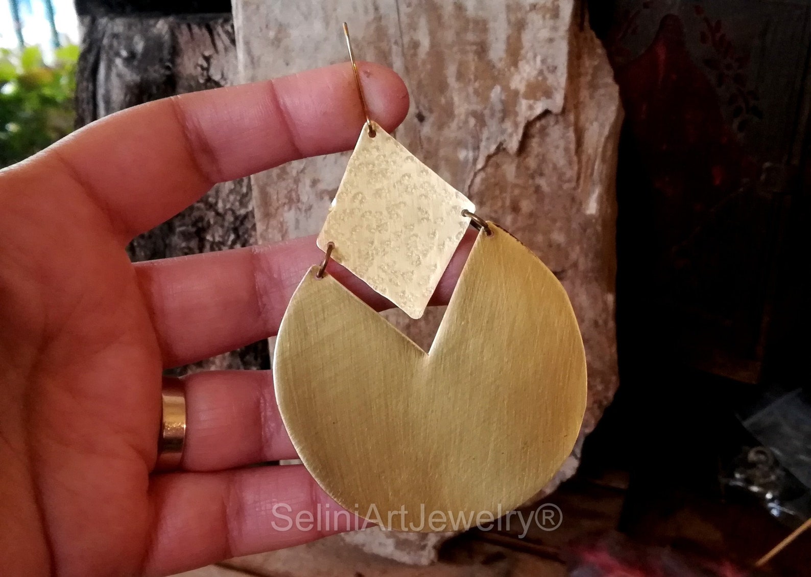 Large African Earrings Ethnic Gold Earrings Gold Hoop Earrings - Etsy