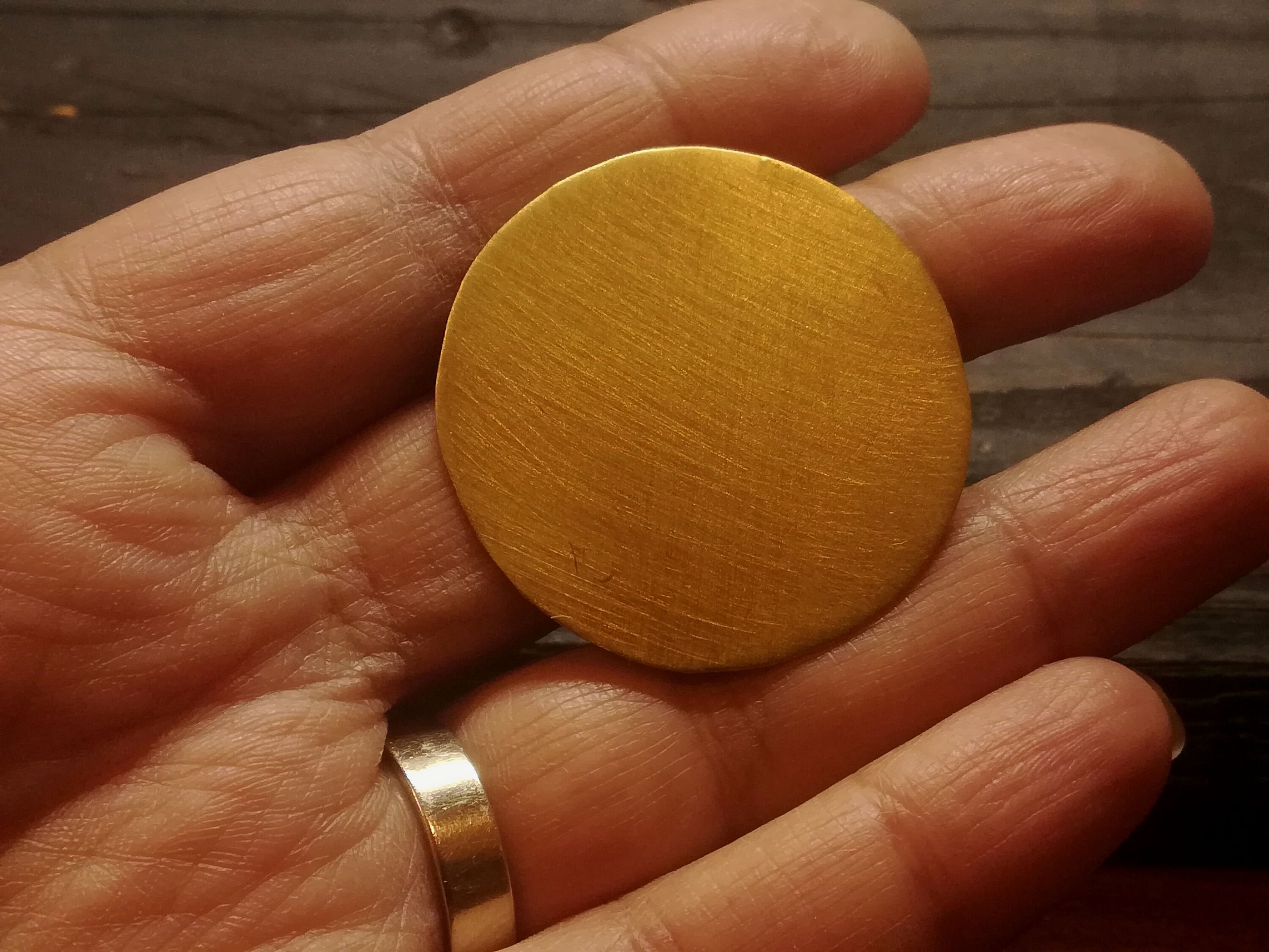 Clip on Round Brass Earrings Moon Earrings Round Earrings - Etsy