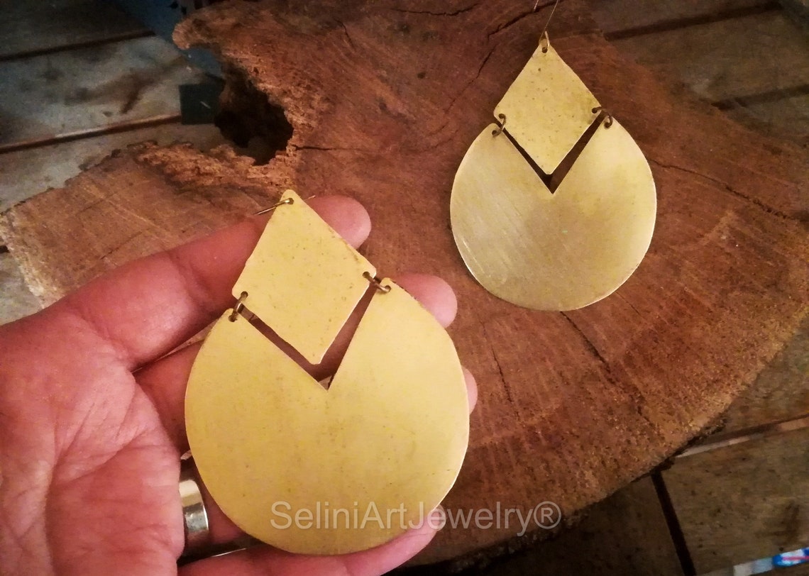 Large African Earrings Ethnic Gold Earrings Gold Hoop Earrings - Etsy