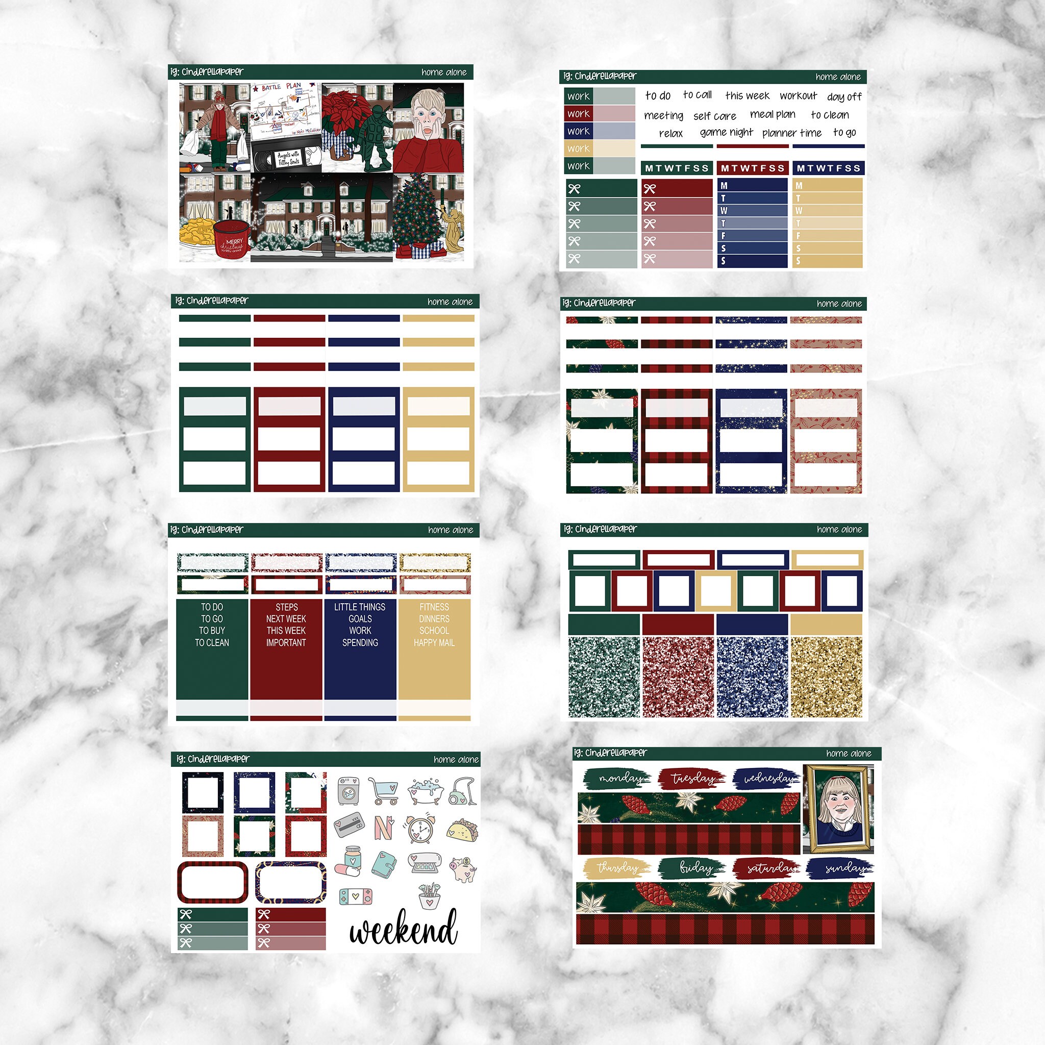 Home Alone Printable Planner Stickers, Weekly Sticker Kit Erin Condren ...