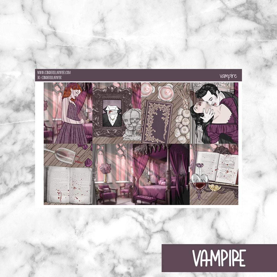 Vampire Printable Planner Stickers, Weekly Sticker Kit Erin Condren ...