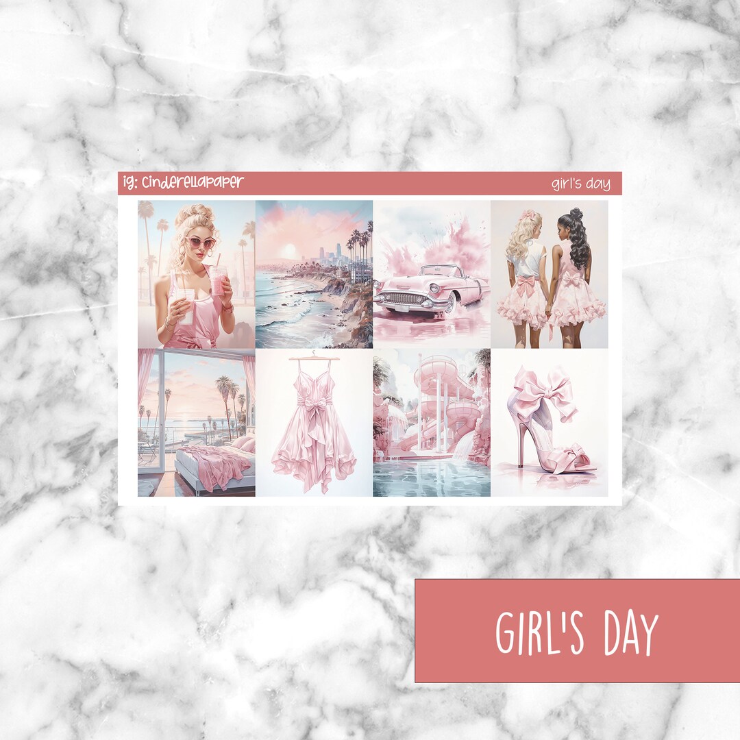 Girl's Day Printable Planner Stickers, Weekly Sticker Kit Erin Condren ...